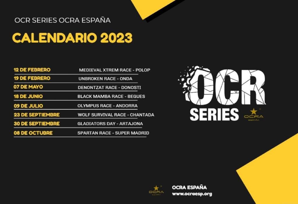 Presentadas las carreras de las OCR Series de OCRA 2023 - OCR Aragón